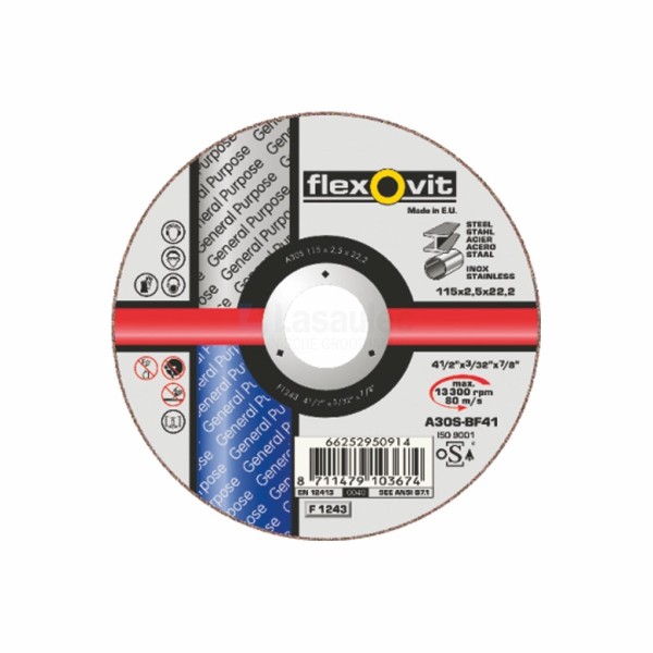 Doorslijpschijf Flexovit A30S-BF41 230x2,5x22 Staal/RVS - UwGereedschap.nl