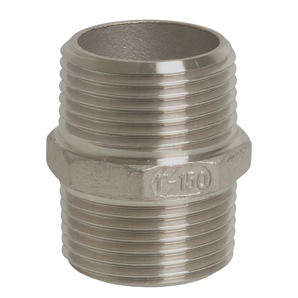 Dubbele nippel 280-bu.x bu. 1/4"x1/4" rvs316 - UwGereedschap.nl